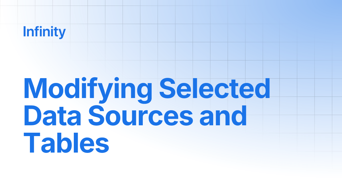 Modifying Selected Data Sources And Tables Ai Powered Data Analytics 